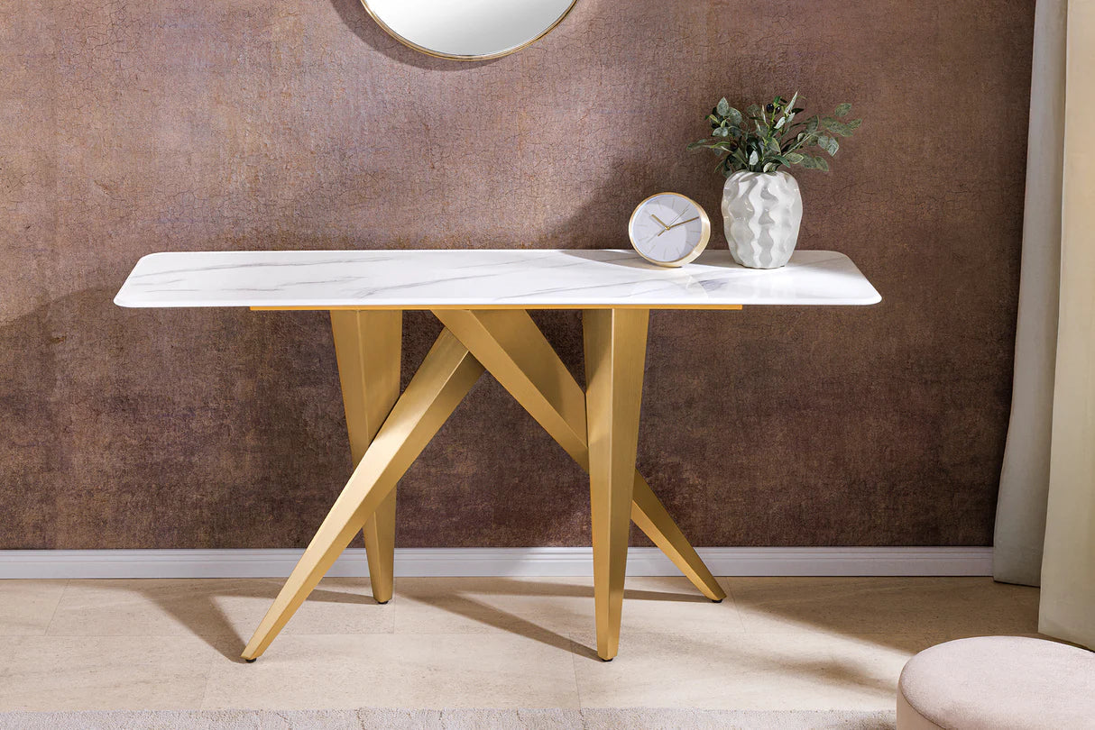 Table console design – Extensible, bois, marbre, métal | Casafab